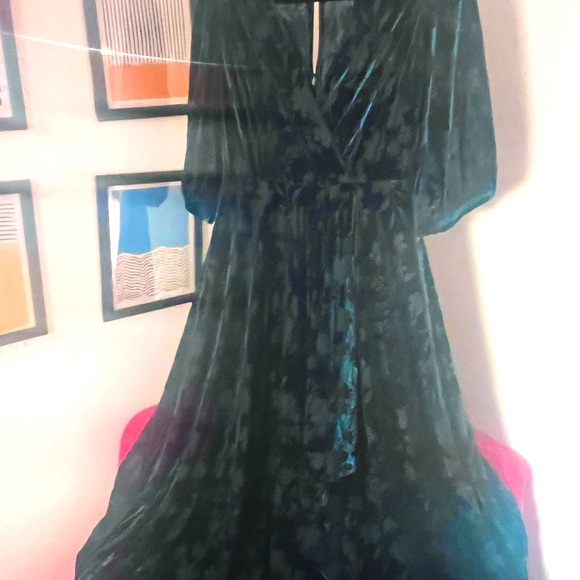 Calvin Klein | Dresses | Forrest Green Velvet Calvin Klein Floor Length ...